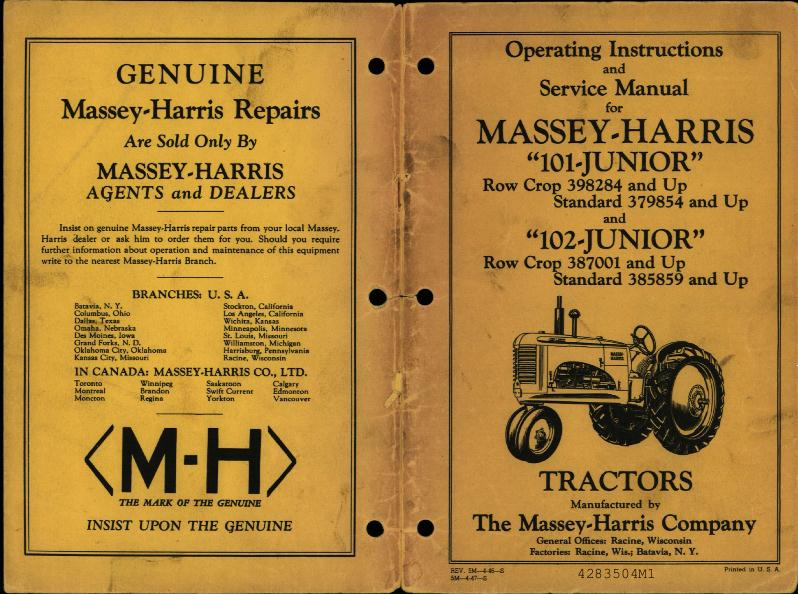 Massey-Harris Tractor Manuals | Farm Manuals Fast