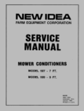 New Idea 507 and 509 Mower Conditioner - Service Manual | Farm Manuals Fast