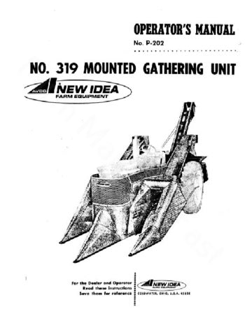 New Idea 319 Picker Manual | Farm Manuals Fast