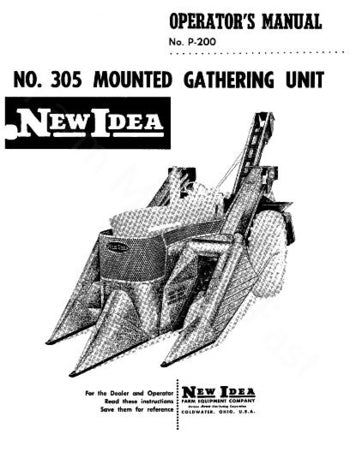 New Idea 305 Picker Manual | Farm Manuals Fast