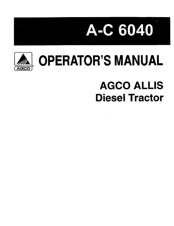 Allis-Chalmers 6040 Tractor Manual | Farm Manuals Fast