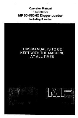 Massey Ferguson 50H, 50HX, and 60H Tractor Loader Manual | Farm Manuals Fast