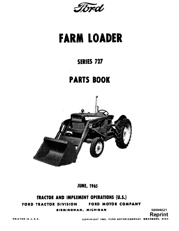 Ford 727 Loader - Parts Catalog | Farm Manuals Fast