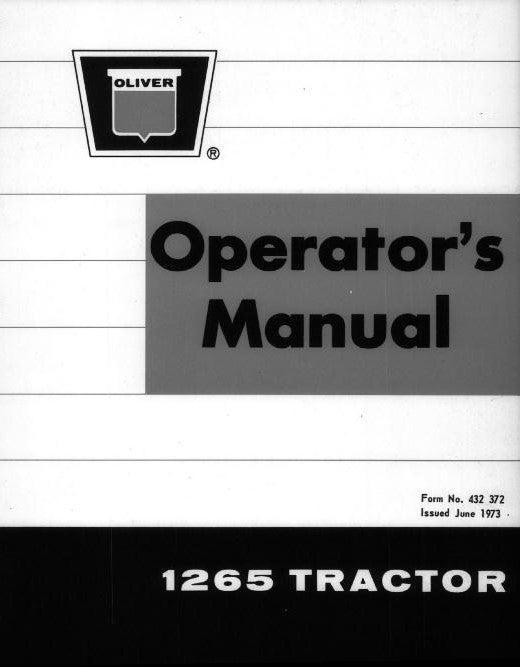 Oliver 1265 Tractor Manual | Farm Manuals Fast
